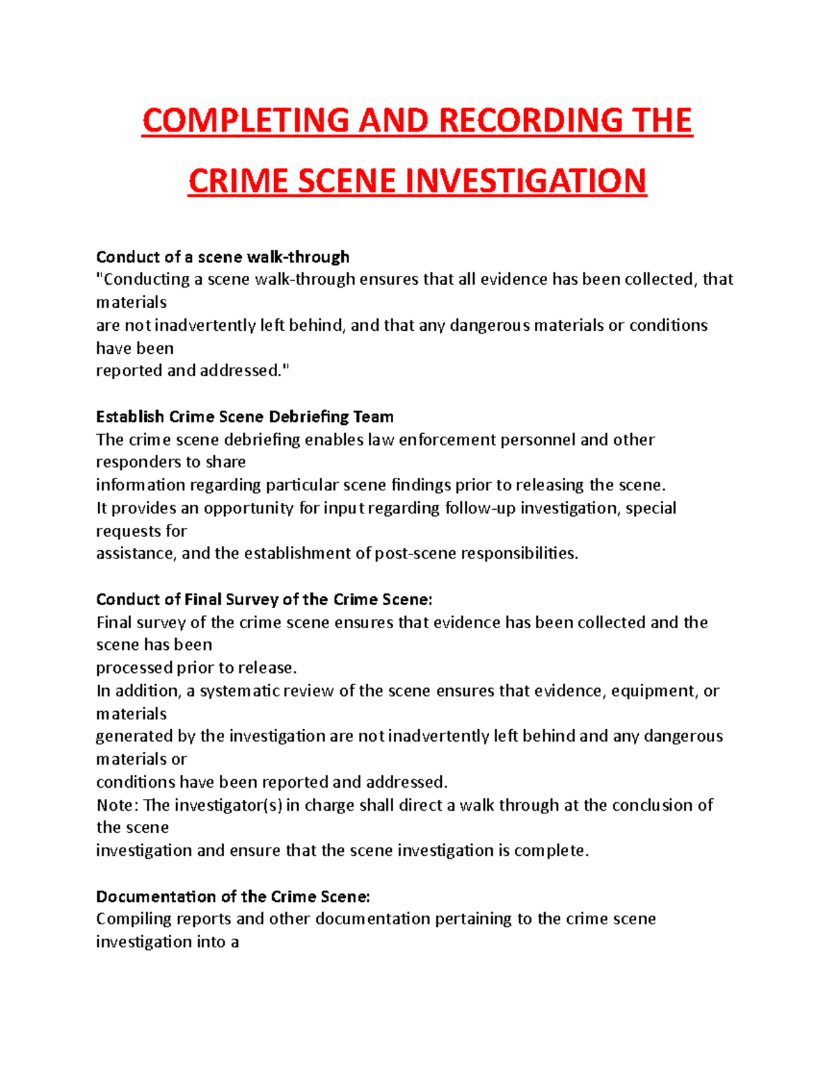 Completing AND Recording THE Crime - COMPLETING AND RECORDING THE CRIME ...