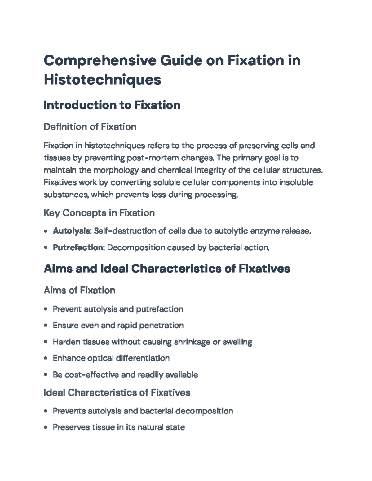 Comprehensive Guide to Fixation Methods in Histotechniques ...