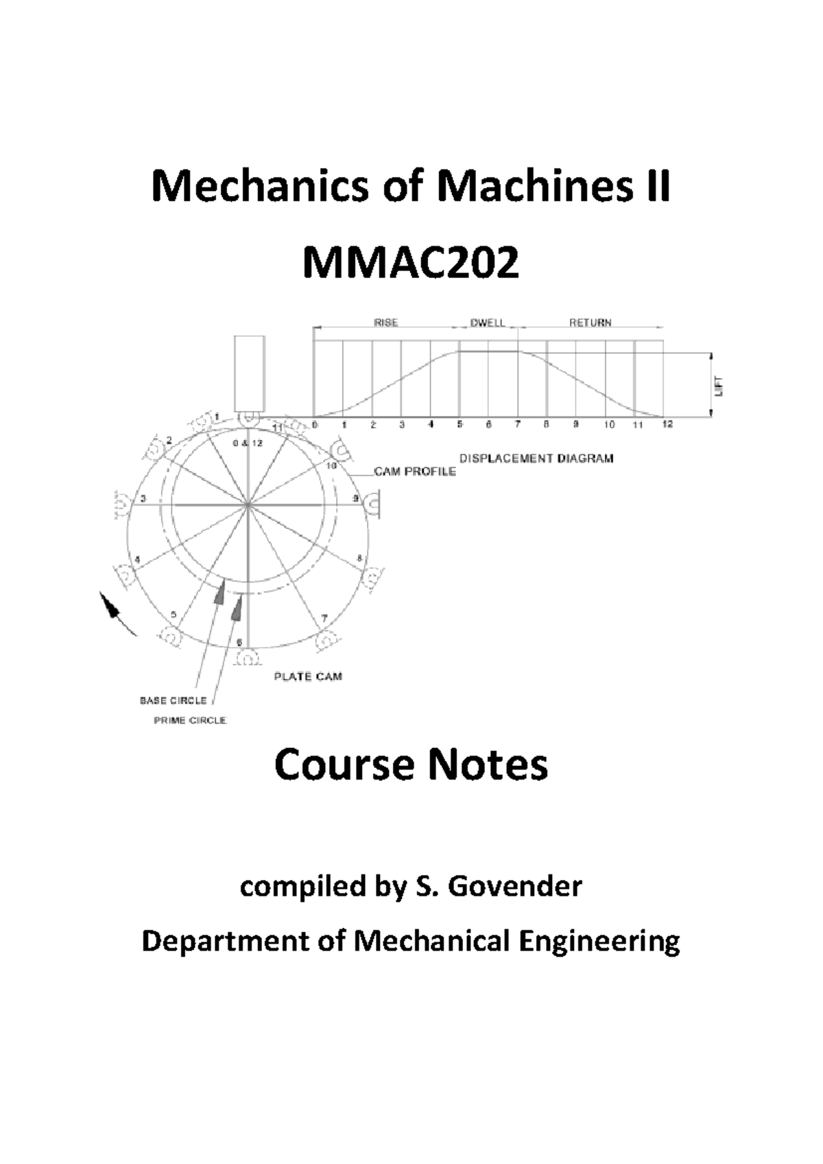 Course Notes for MCHM102: Mechanics of Machines II Overview - Studocu