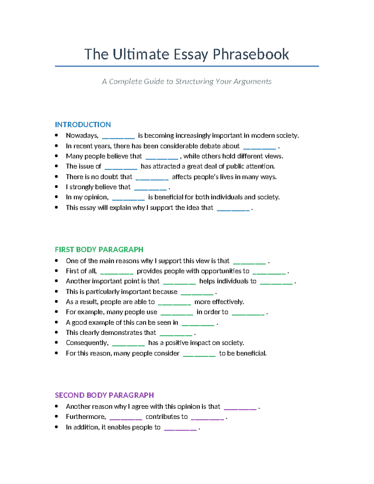 Essay Sentences - English Prep for Matura: A Complete Guide - Studocu