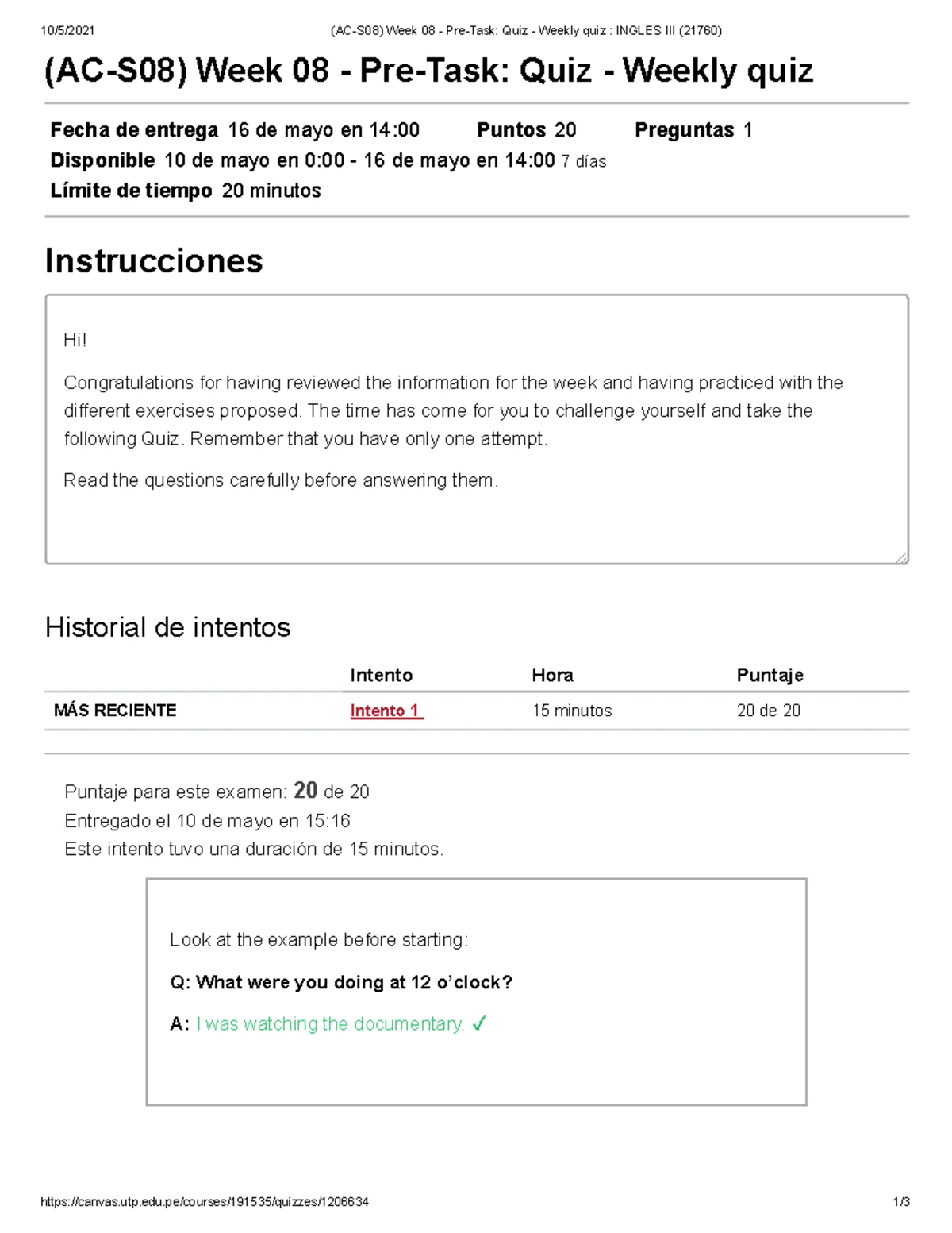 (AC-S04) Week 04 - Listening Pre-Task Quiz (PA) - Ingles 2 - Studocu
