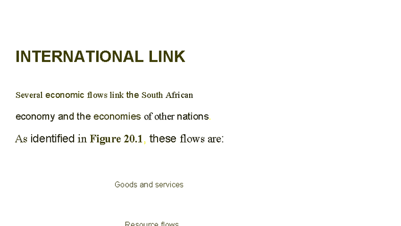 Chapter 20 - International Economic Links and Trade Flows - Studocu