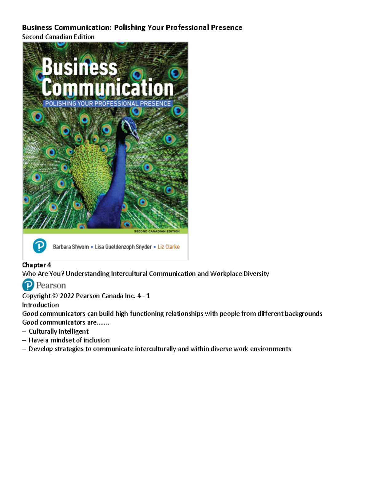 BUSN 733 Ch. 4 - Enhancing Your Professional Communication Skills - Studocu