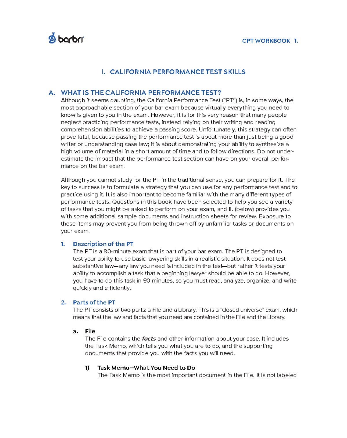 CPT 3 California Performance Test Strategies and Skills Guide - Studocu
