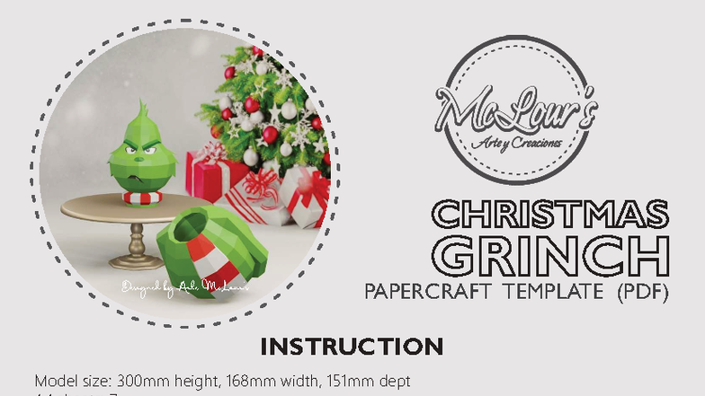 CHRISTMAS GRINCH Papercraft Template Instructions (PDF) - Studocu