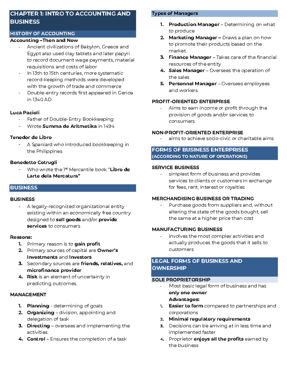 1T Midterms Introduction to Accounting and Business Notes - Studocu