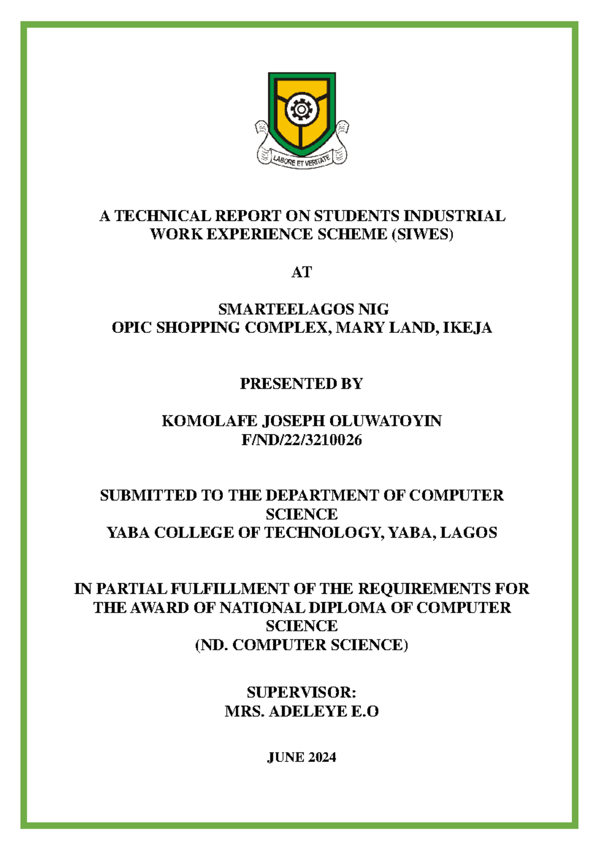 Web Development SIWES Report: Skills and Experience at Smarteelagos ...