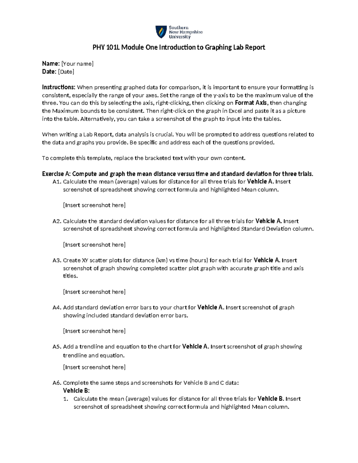 PHY 101L Graphing Lab Report: Data Analysis & Comparisons - Studocu
