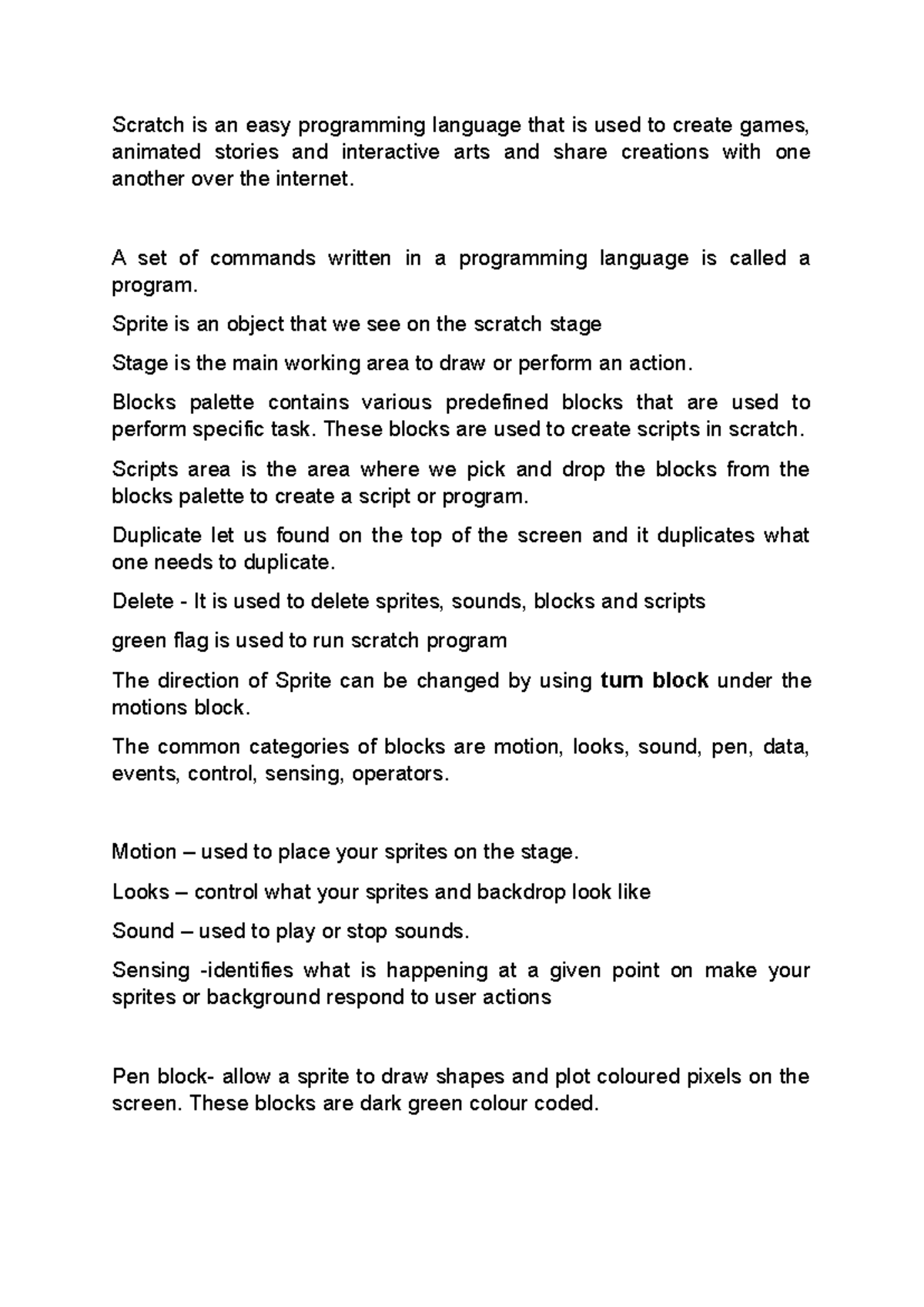 Scratch - NIL - Scratch is an easy programming language that is used to ...