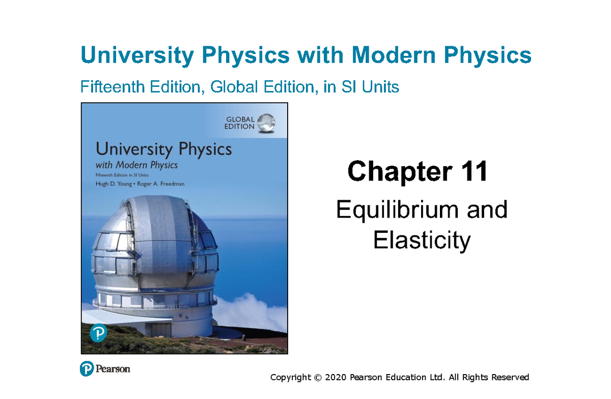 Lecture 4 Notes: Equilibrium and Elasticity in University Physics - Studocu