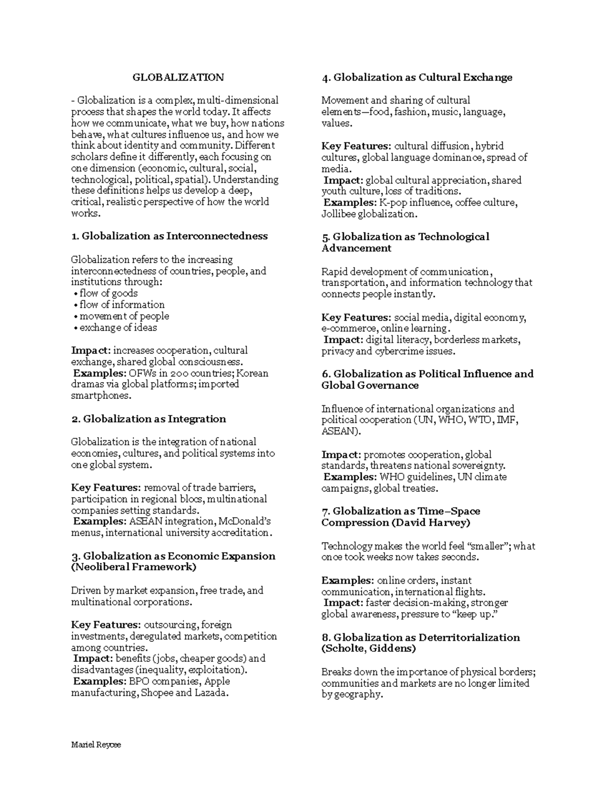 GEC3 Final Exam: Understanding Globalization and Its Impacts - Studocu