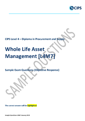 Supplier Relationships - Sample Questions L4M6 April 2020 CIPS Level 4 ...