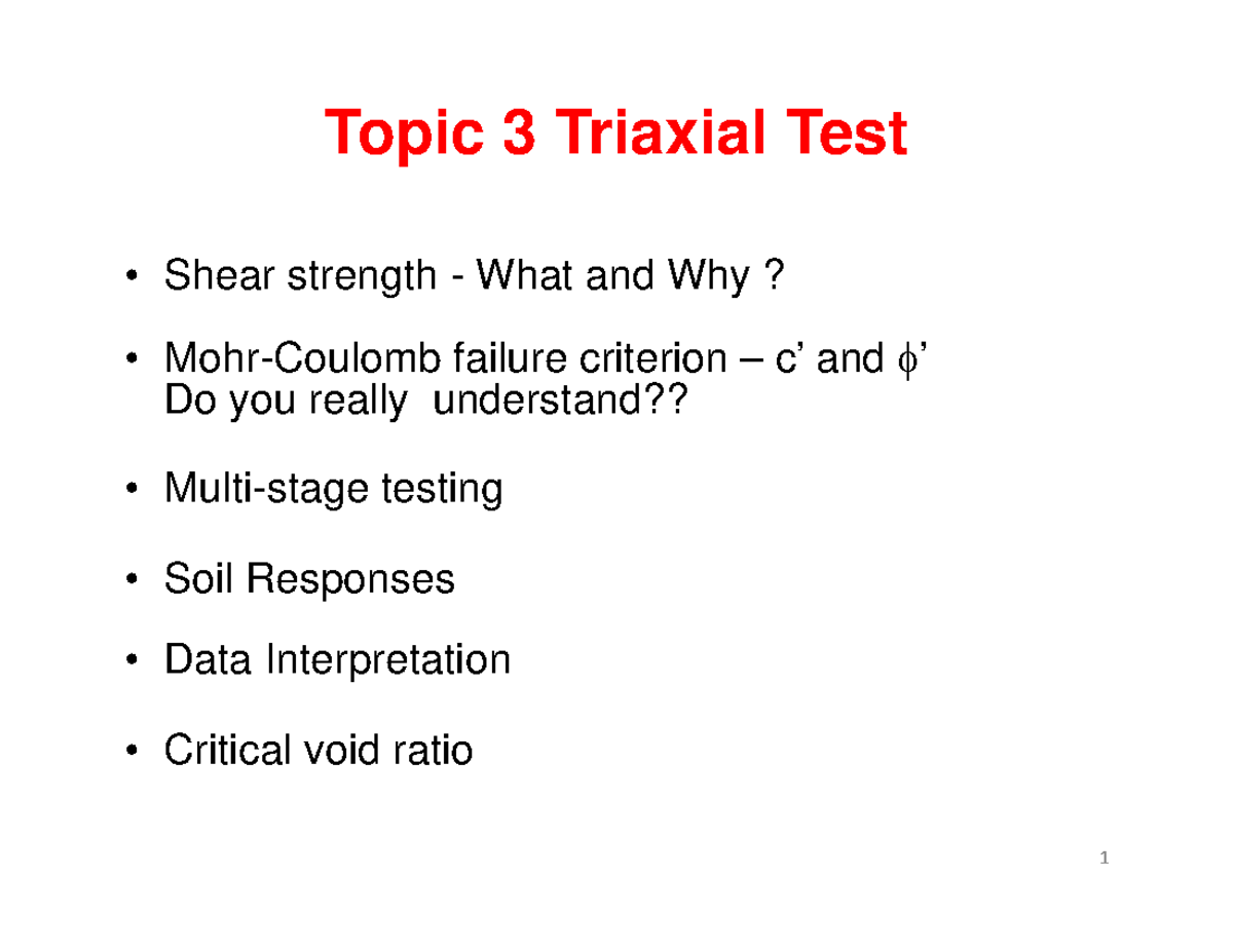 3 Triaxial Test: Shear Strength, Failure Criteria & Data Interpretation ...