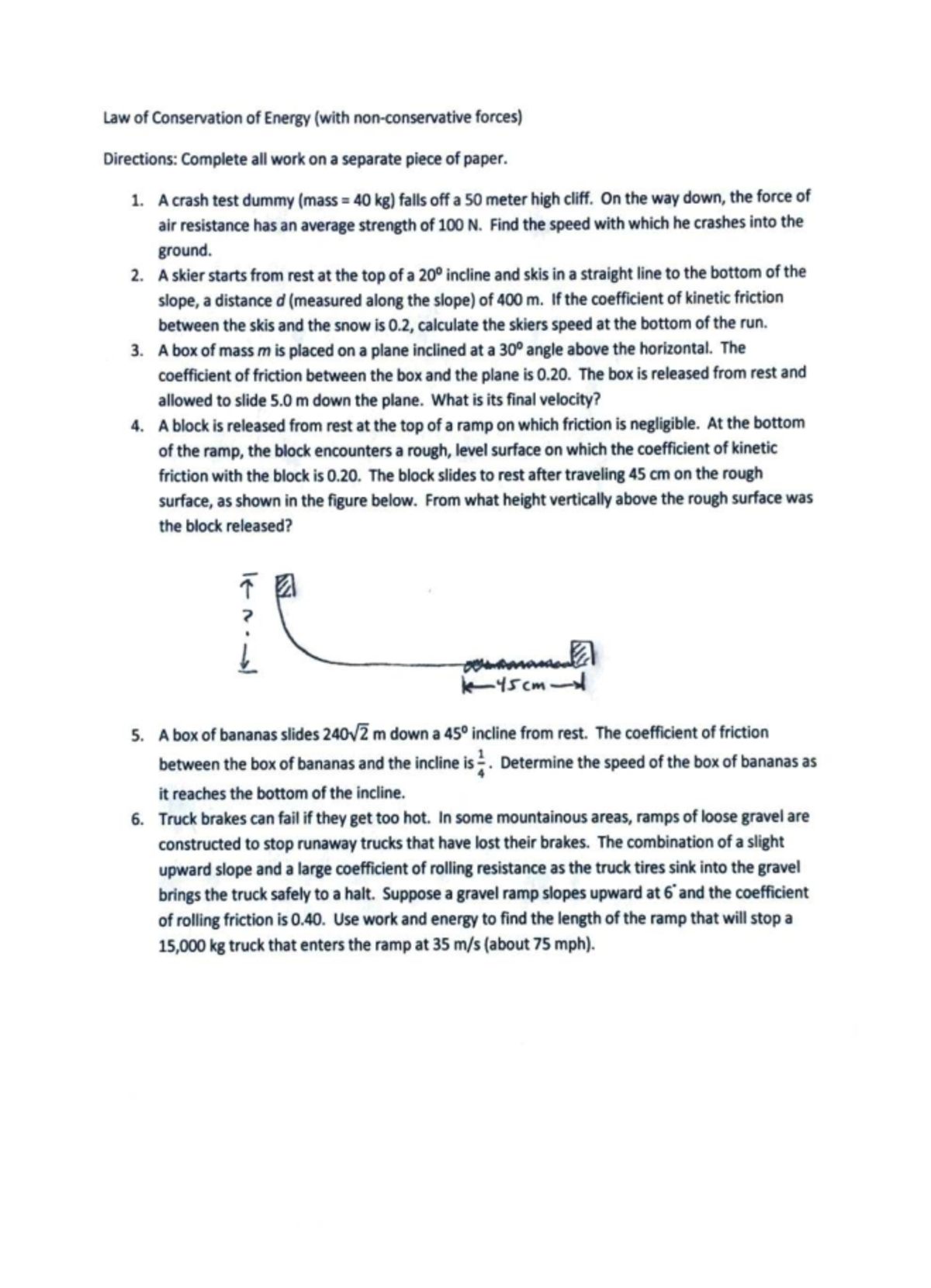 Law of Conservation of Energy: Forces & Motion Problems (PHYS 101 ...