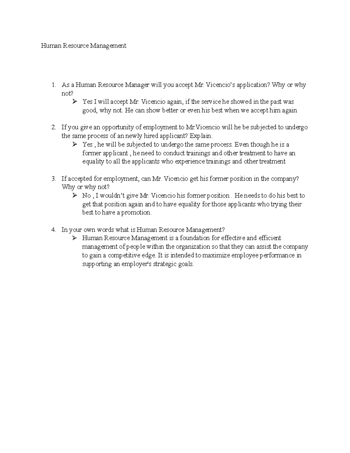 Human Resource Management Final Examination - Human Resource Management ...