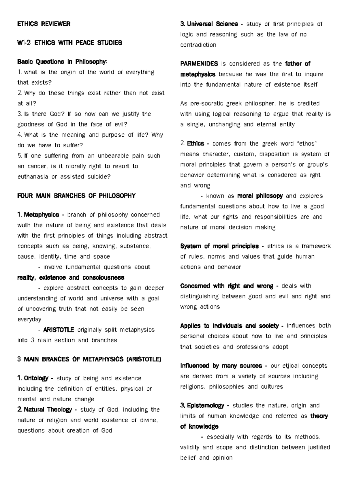 ETHICS REVIEWER 3: Key Concepts in Philosophy and Moral Principles ...