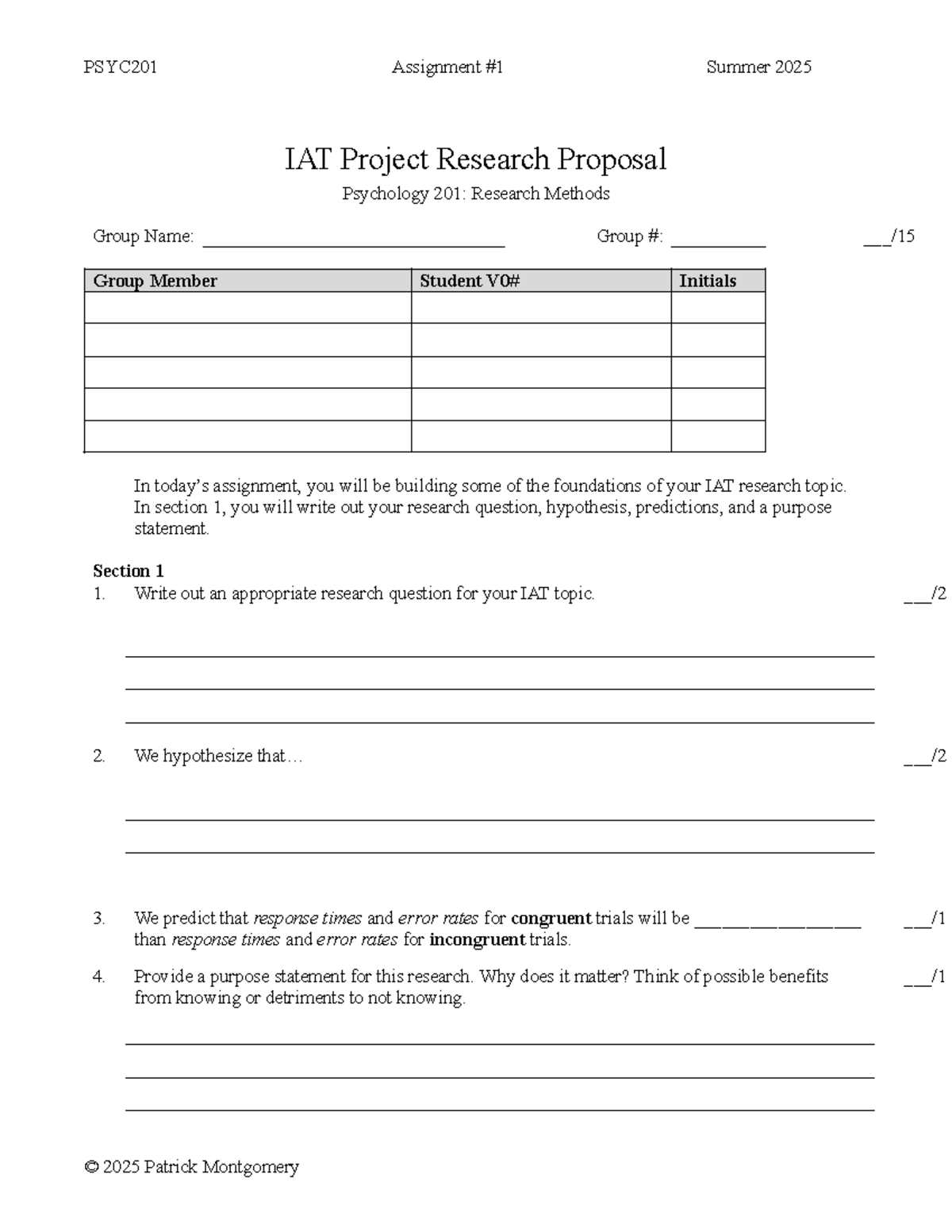 PSYC201 Summer 2025 IAT Project Research Proposal - Studocu