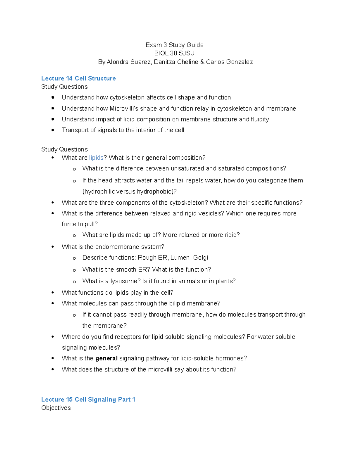 BIOL 30 Study Guide for Exam 3: Key Concepts and Questions - Studocu
