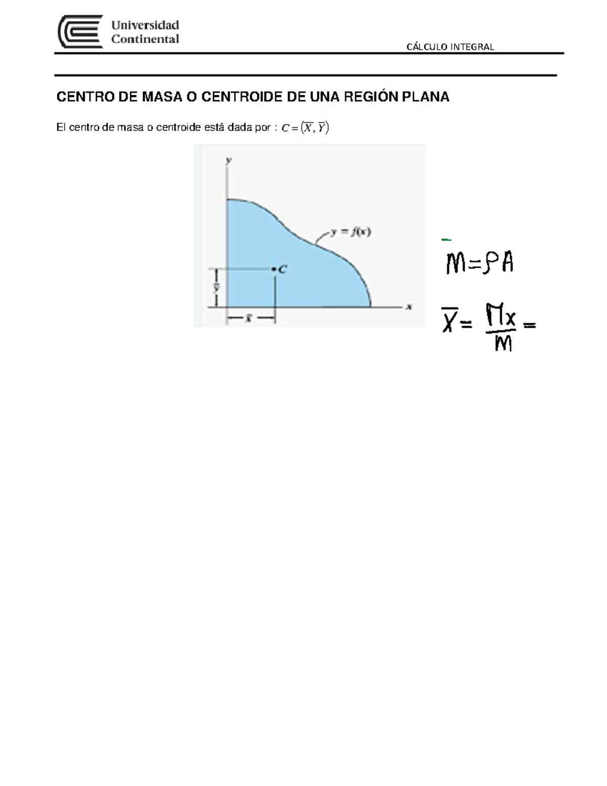 Ejercicios Resueltos sobre Centro de Masa y Centroide - Studocu