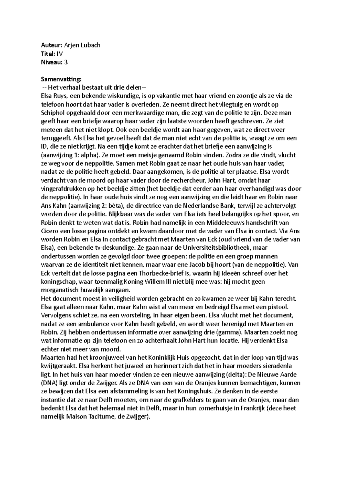 Boekverslag IV - Samenvatting en Recensie van Arjen Lubach's IV ...