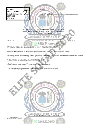 NSMQ TRIAL Exam Questions: Biology, Chemistry, Physics, Astronomy, Math ...