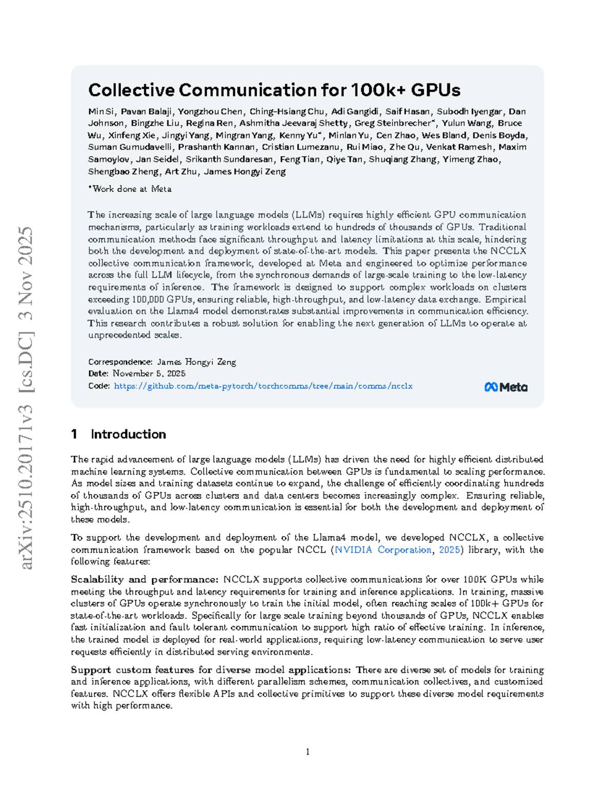 Collective Communication Framework for 100K+ GPUs: NCCLX Overview - Studocu