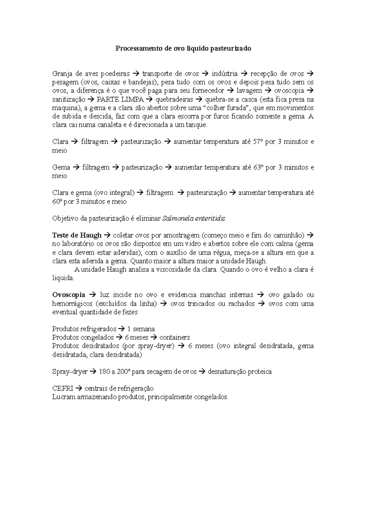Processamento de ovo liquido pasteurizado - A clara cai numa canaleta e ...