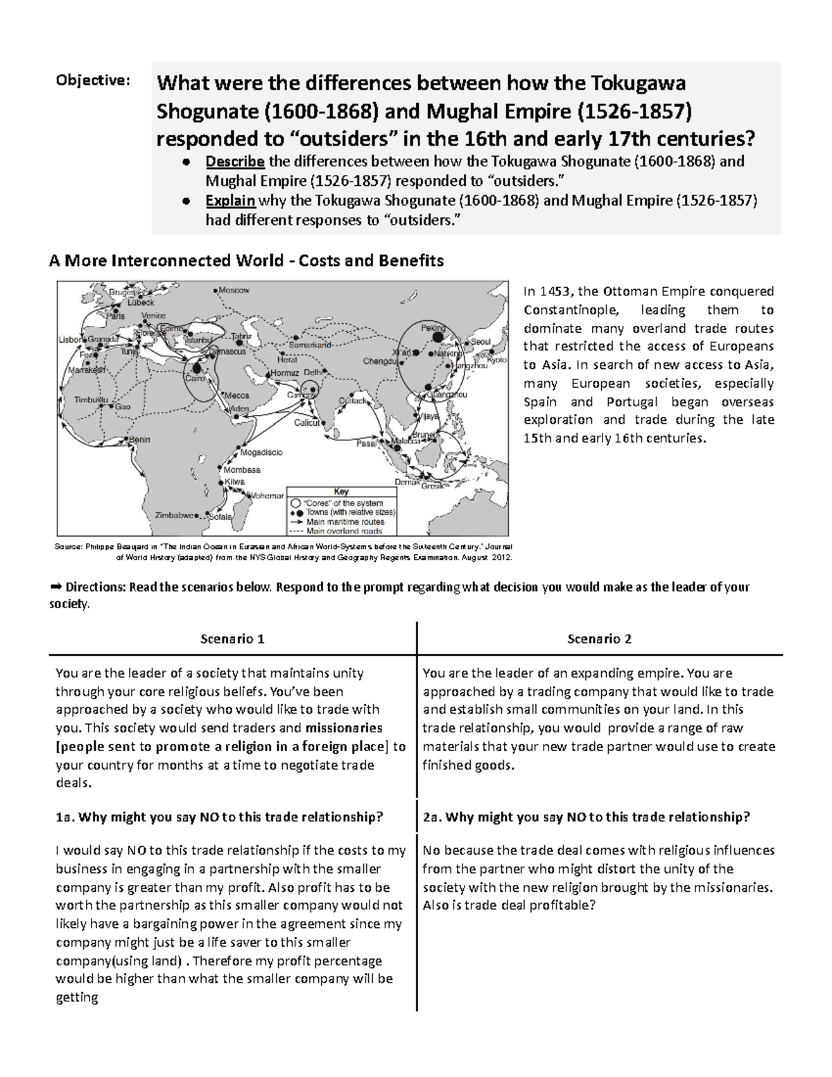 Differences between how the Tokugawa Shogunate (1600-1868) and Mughal ...