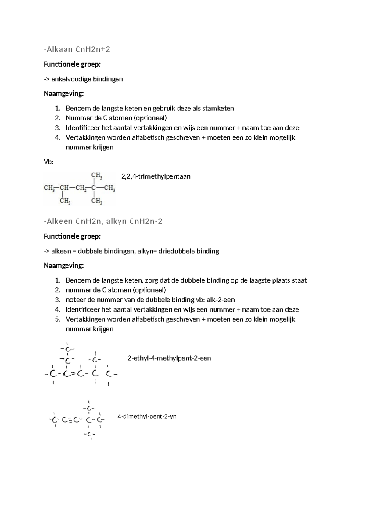 Organische Chemie: Functionele Groepen & Naamgeving Voorbeelden - Studocu