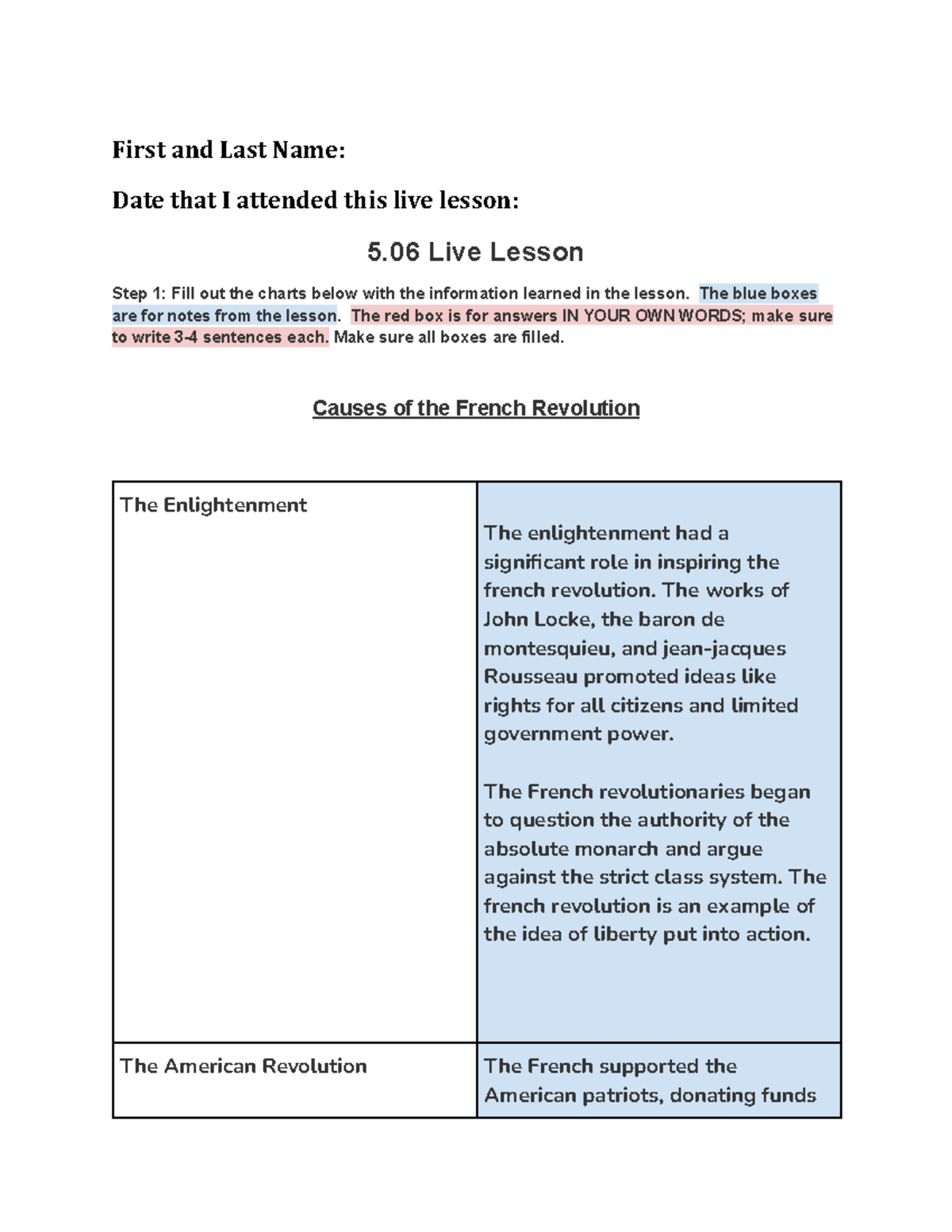 506 history colab - we are talking about the French revolution and how ...