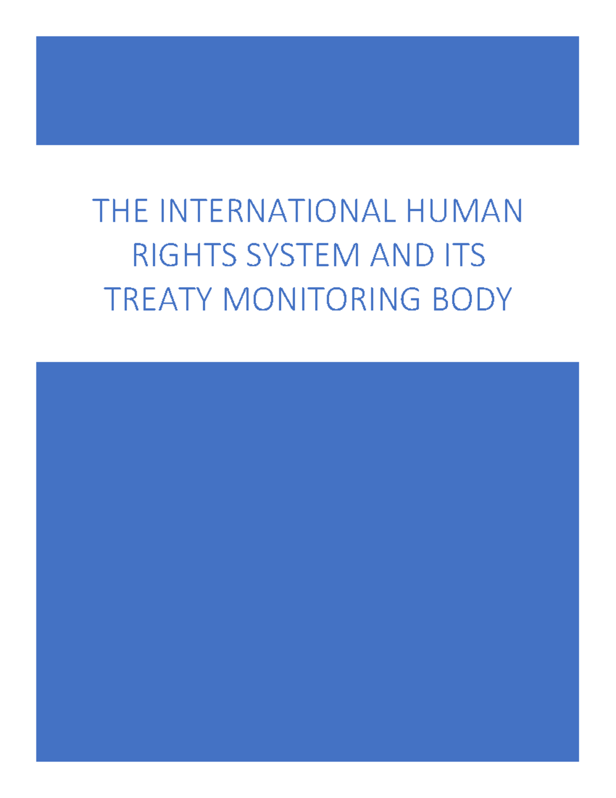 International Human Rights - THE INTERNATIONAL HUMAN RIGHTS SYSTEM AND ...