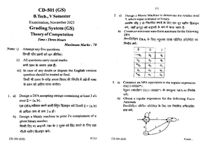 Toc shivani - Theory Of Computation - Studocu