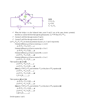 Current electricity - Slide wire bridge (Metre bridge) A slide wire ...