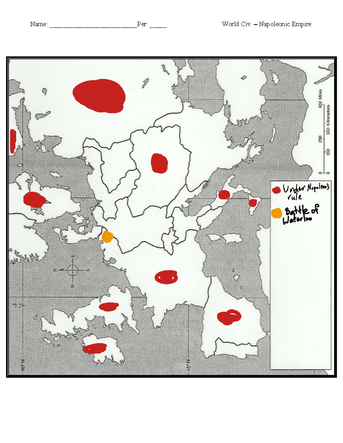 AP European History - CCR - Napoleon Map Assignment 2 - Name: Per ...