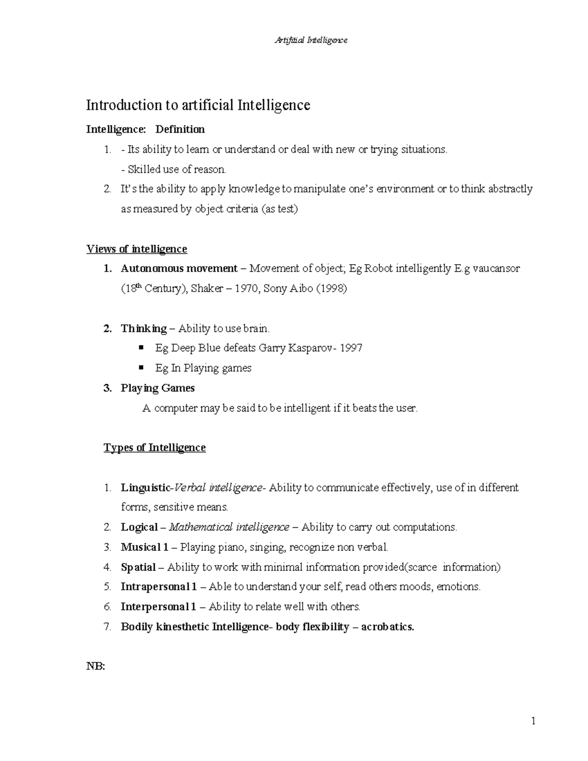 Intro to AI and Agents - A Comprehensive Overview of A.I. Concepts ...