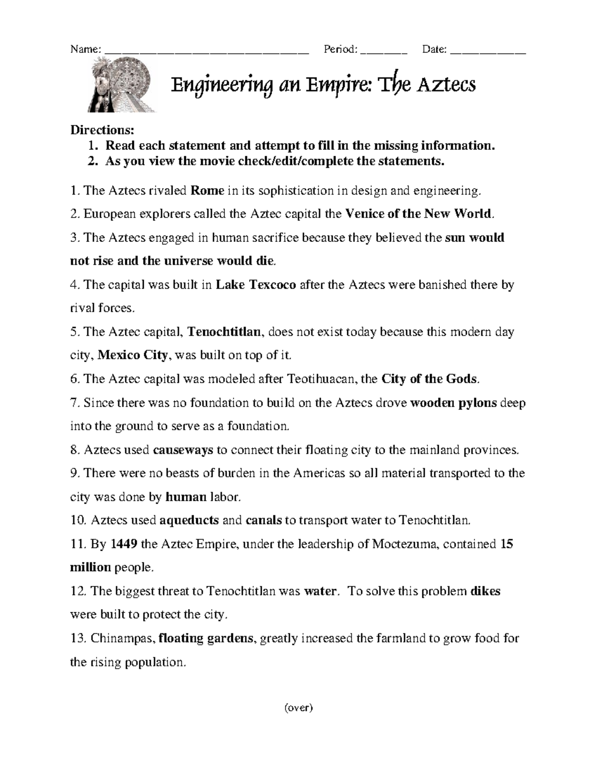 ENG-AN-EMPIRE: The Aztecs - Key Concepts and Insights - Studocu