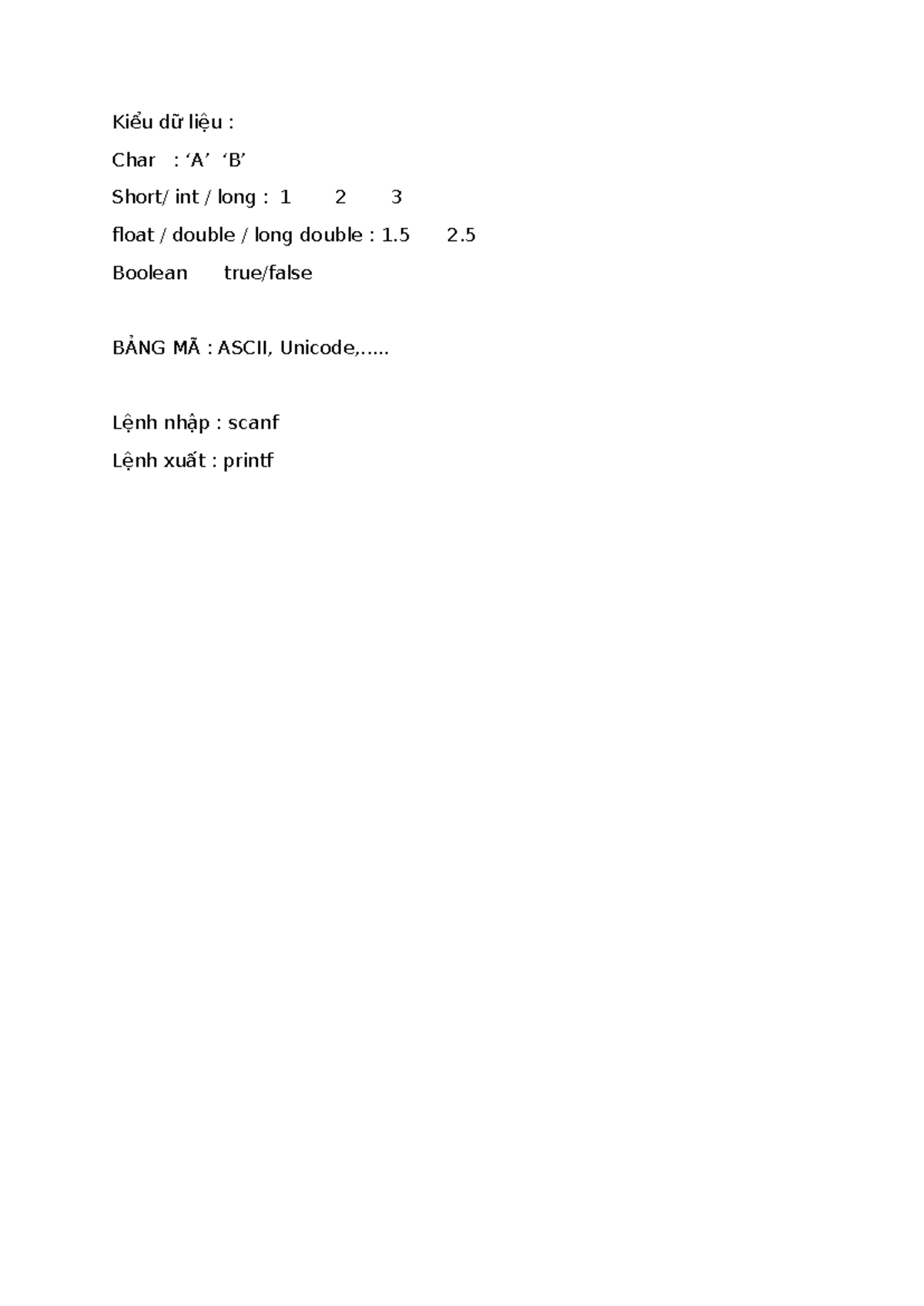 Document 2 - Tài liệu tham khảo - JavaScript - Kiểu dữ liệu : Char : ‘A ...