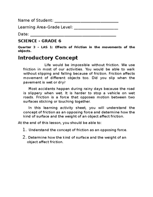 Learning Activity Sheet G6 2 - ... LEARNING ACTIVITY SHEET IN SCIENCE 6 ...