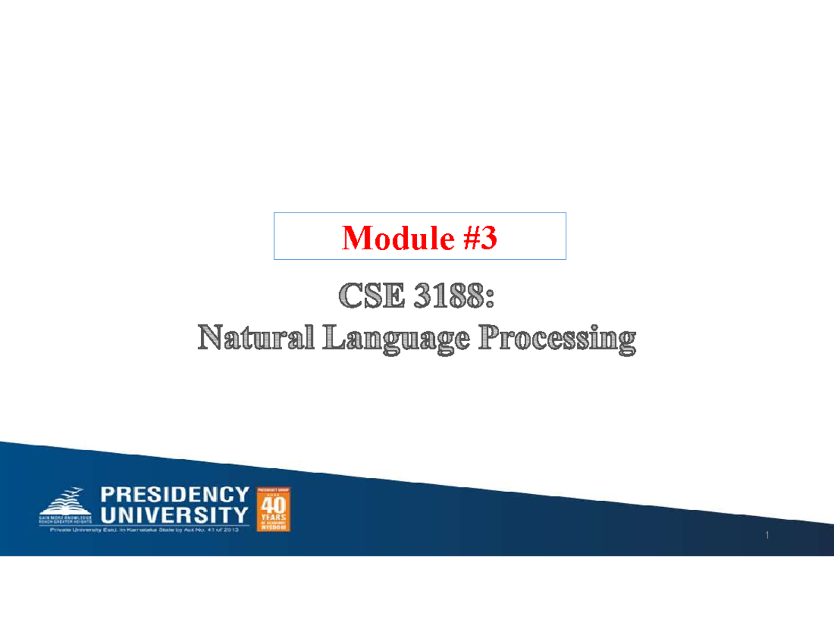 NLP-M3 - Module 1: Sequence Labeling and PoS Tagging Concepts - Studocu