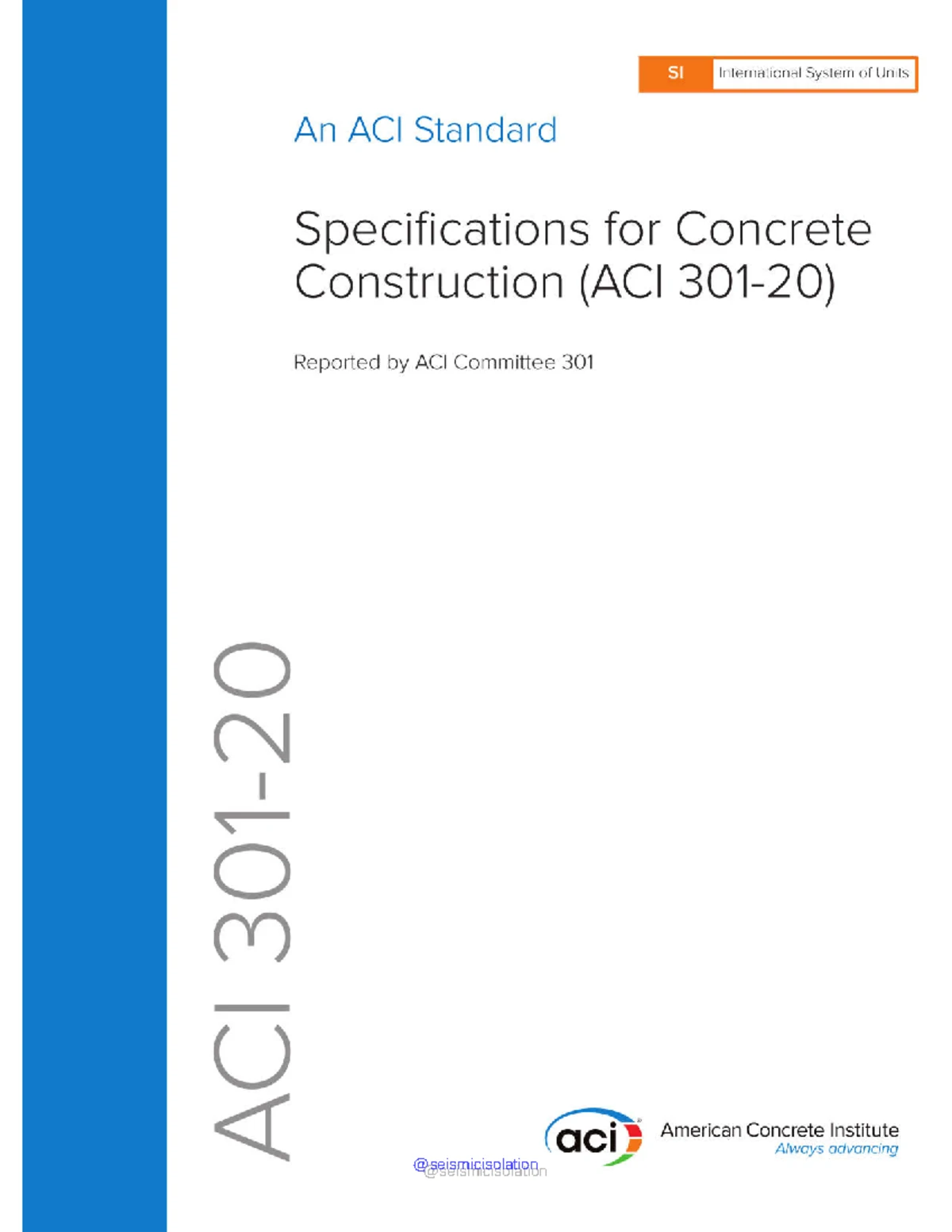 ACI 117-10 Specifications for Tolerances in Concrete Construction - Studocu