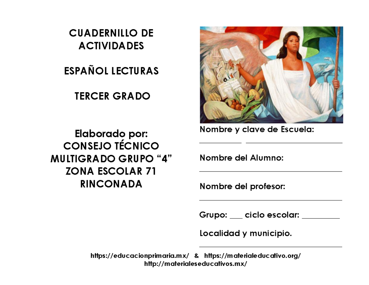 Cuadernillo de Actividades de Lectura - 3er Grado MEEP - Studocu