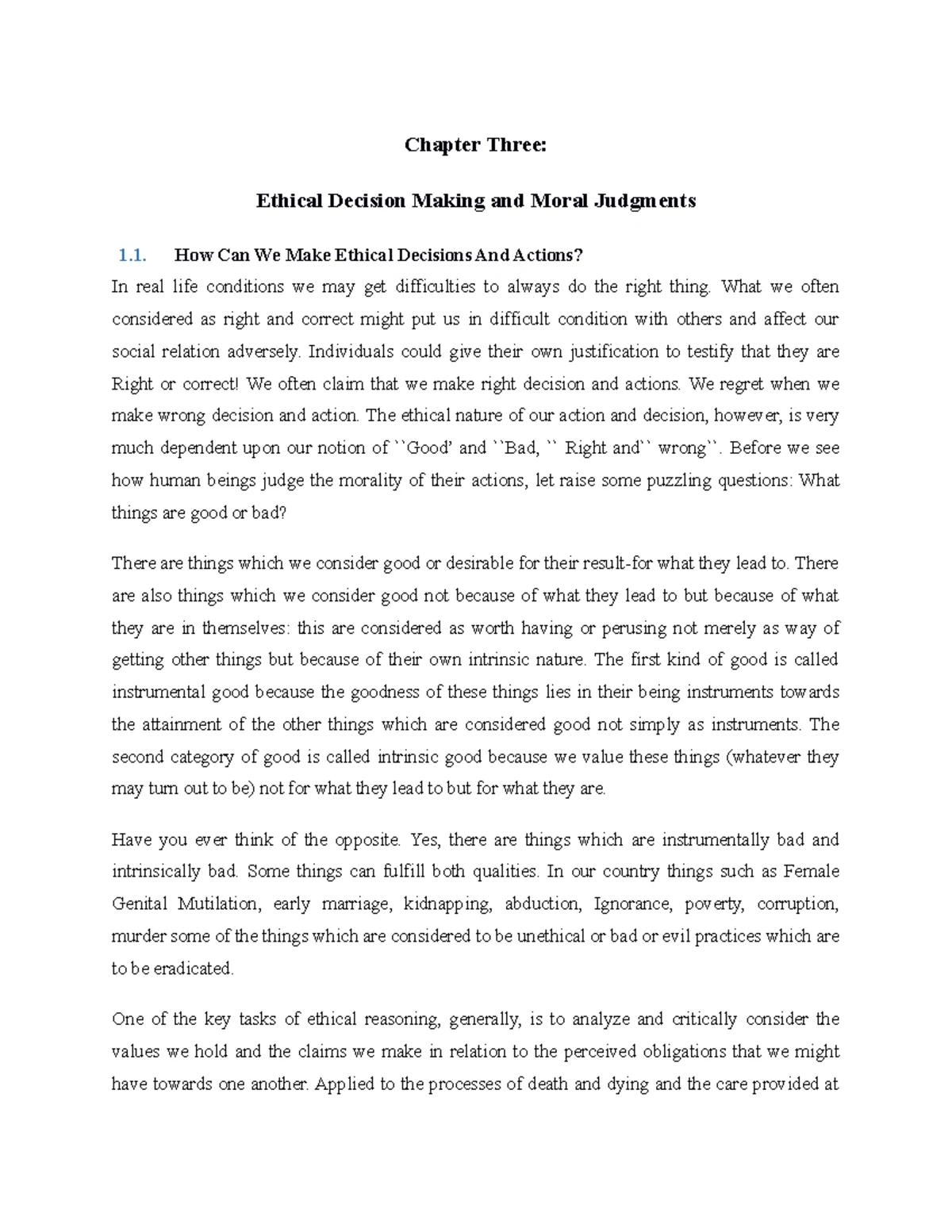 Civics chapter 3 - Lecture notes 3 - Chapter Three: Ethical Decision ... Civics chapter 3 - Lecture notes 3 - Chapter Three: Ethical Decision ...