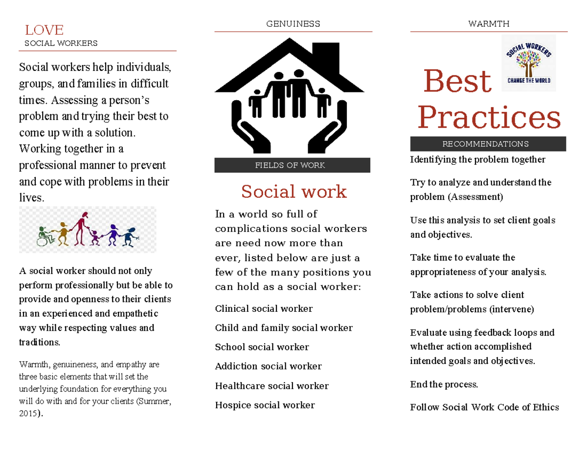 Trifold Brochure SOC445 - LOVE SOCIAL WORKERS Social workers help ...