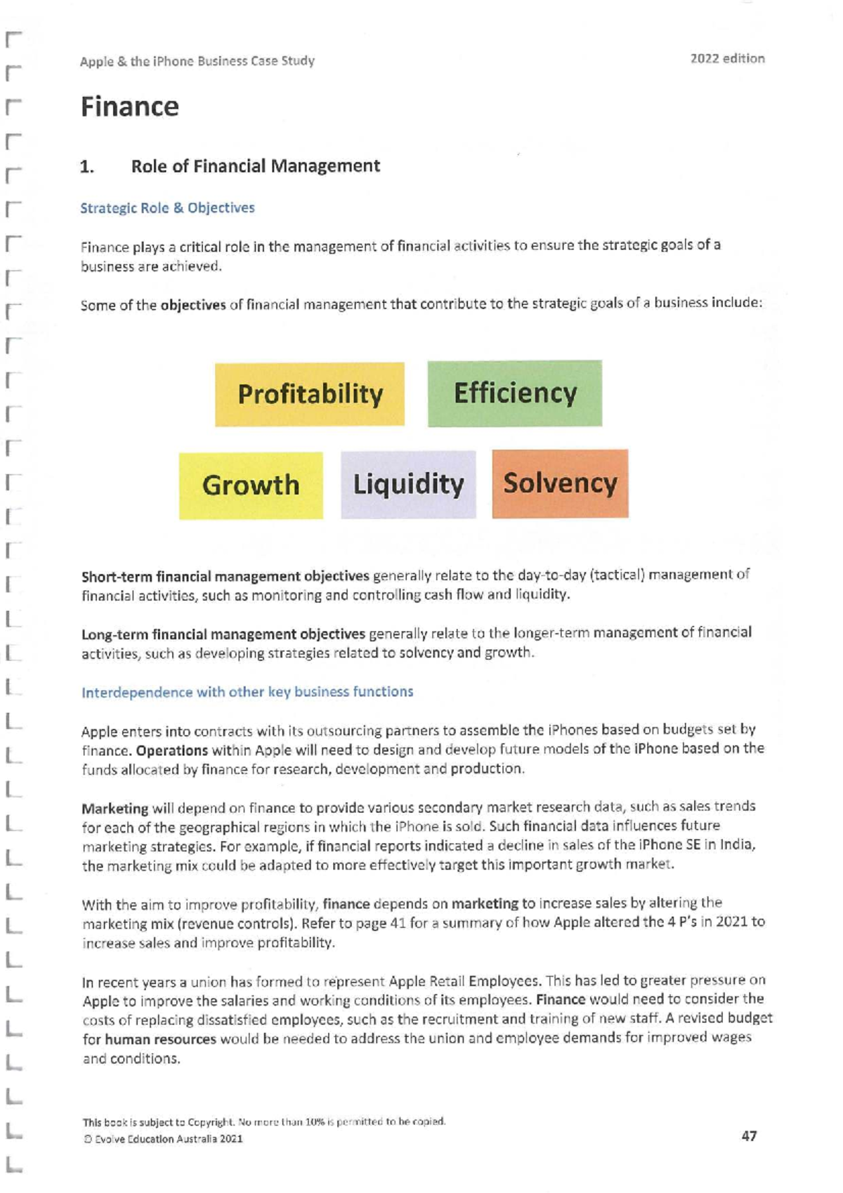 Finance Management Overview: Apple's Strategic Role - Studocu
