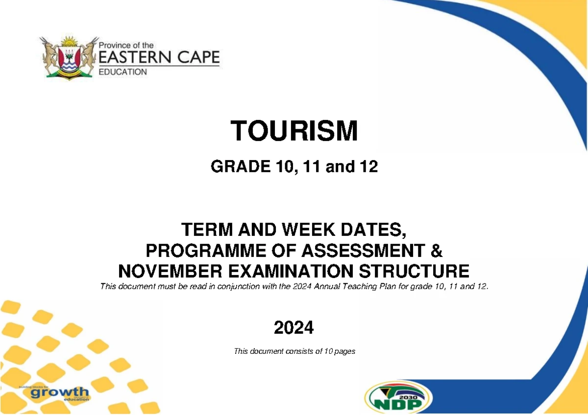 Grade 12 Tourism Exam Paper - Term 1 March 2025 (SOQHAYISA) - Studocu