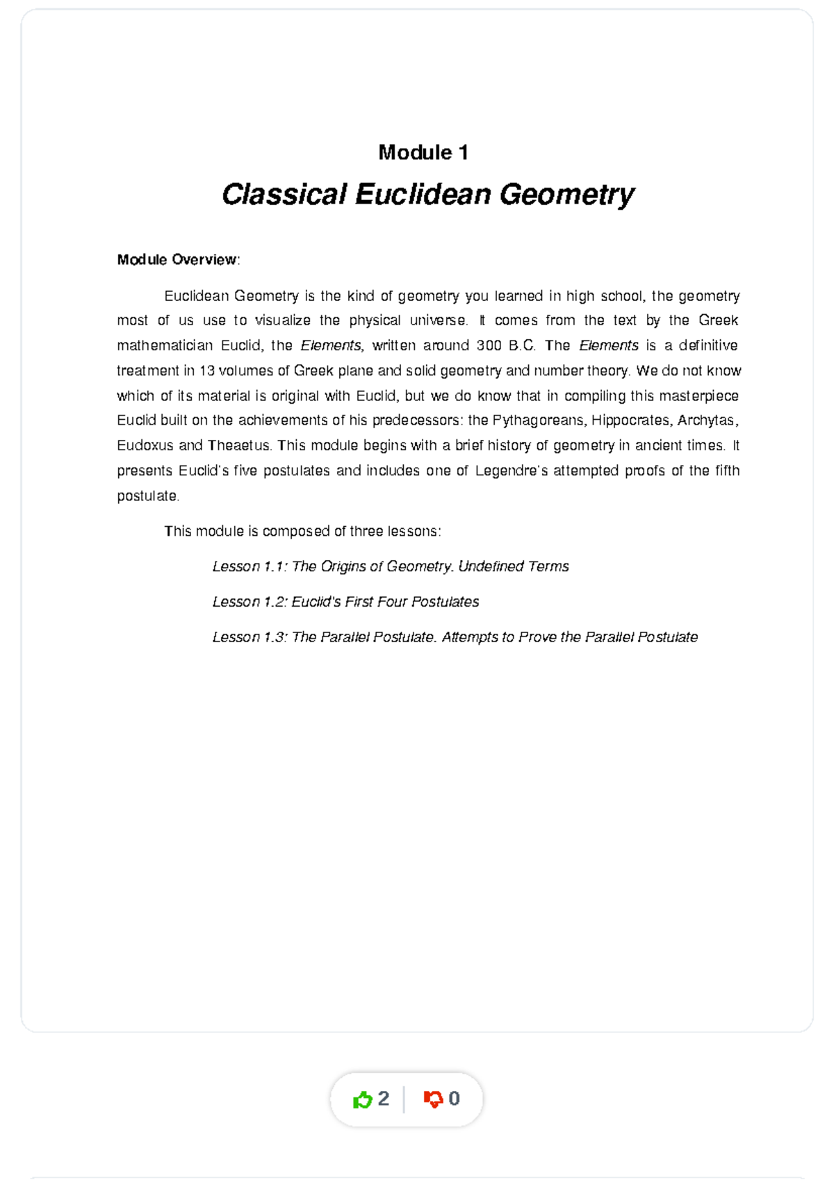 Modern-geometry-module-1 compress - Module 1 Classical Euclidean ...