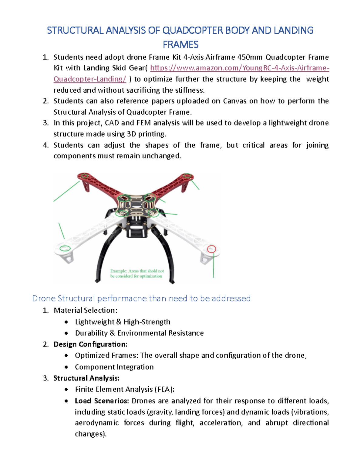 MENG 4350 Structural Analysis of Quadcopter Frame Project - Studocu