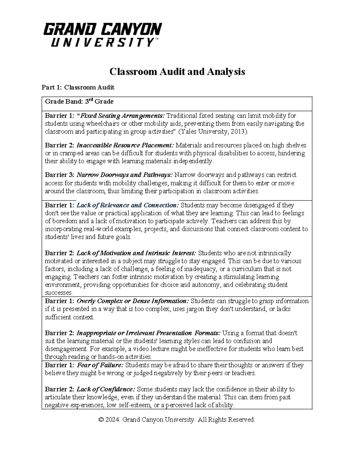 Reimagining the Traditional Classroom: Accessibility Audit for 3rd ...