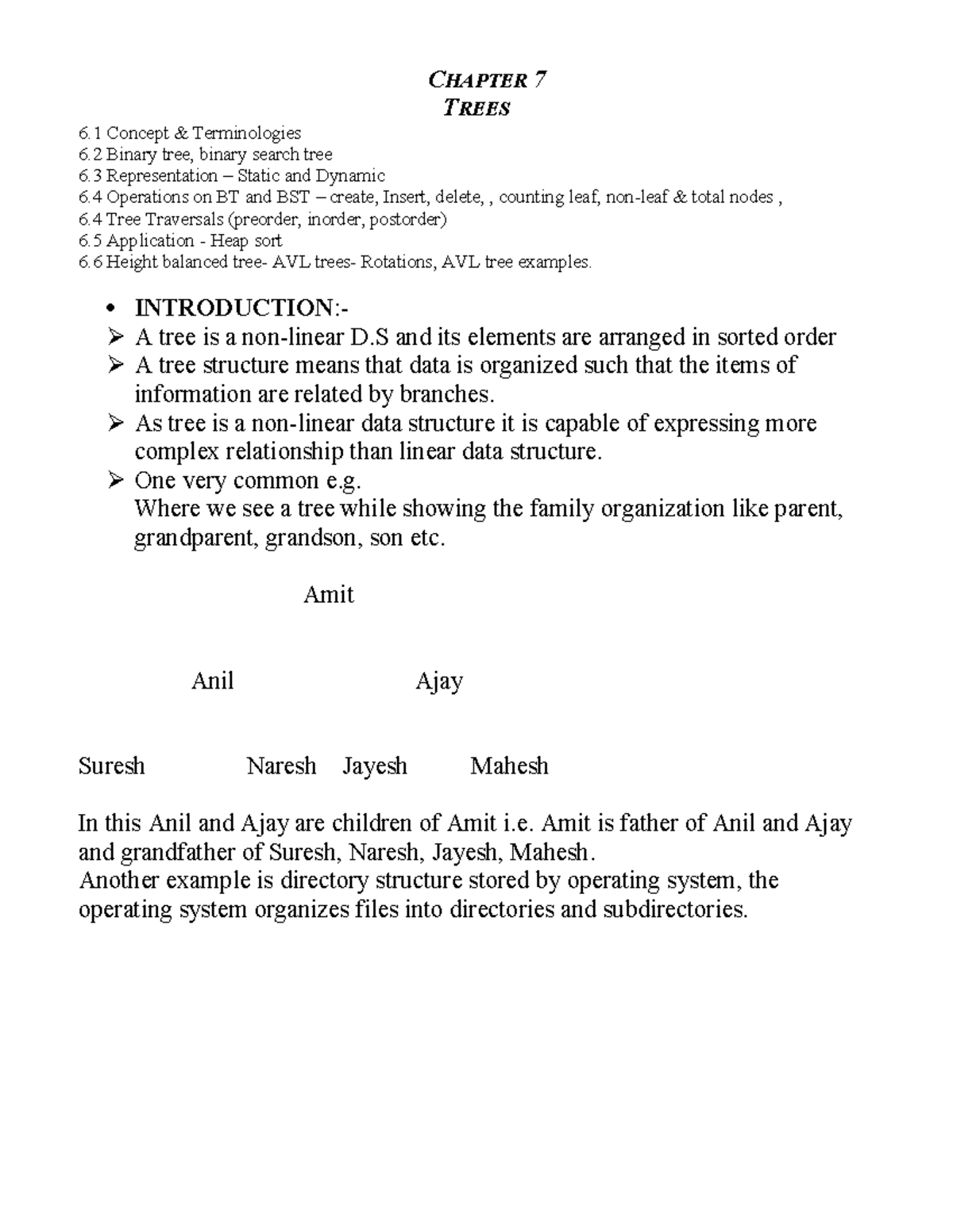6. trees - datastructures - CHAPTER 7 TREES 6 Concept & Terminologies 6 Binary tree, binary ...