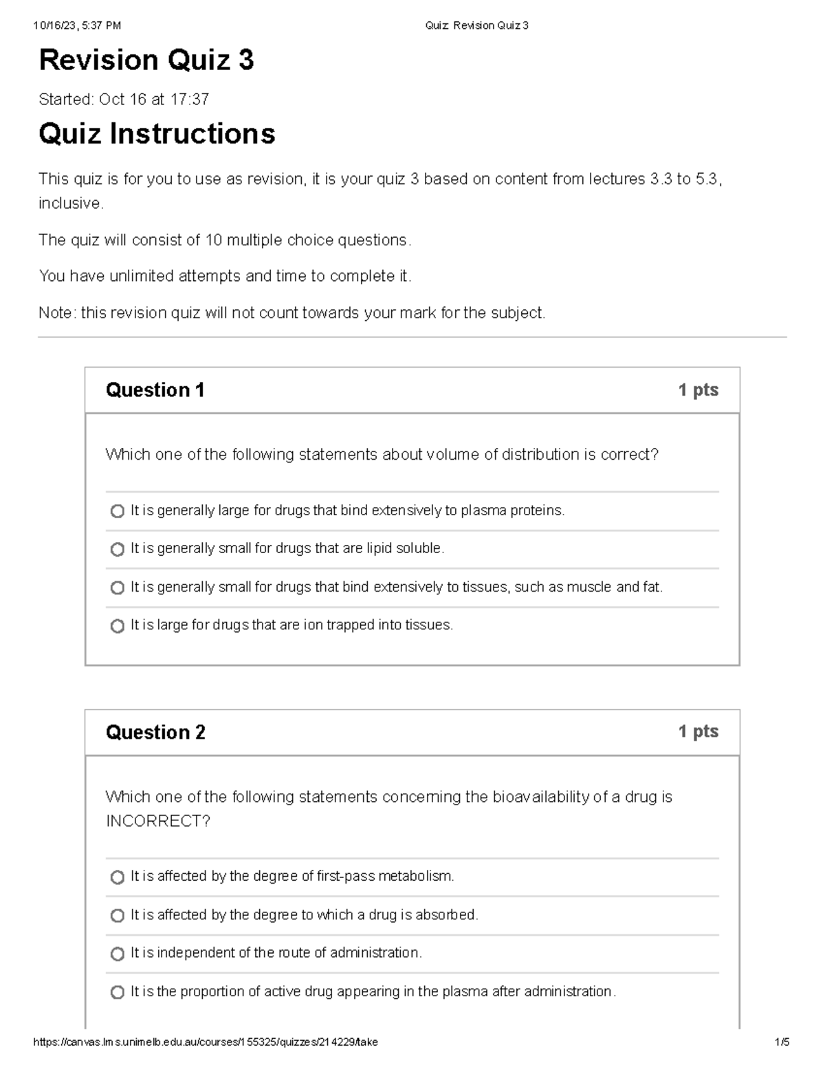 Quiz 3 Revision Notes: Key Concepts from Lectures 3.3 to 5.3 - Studocu